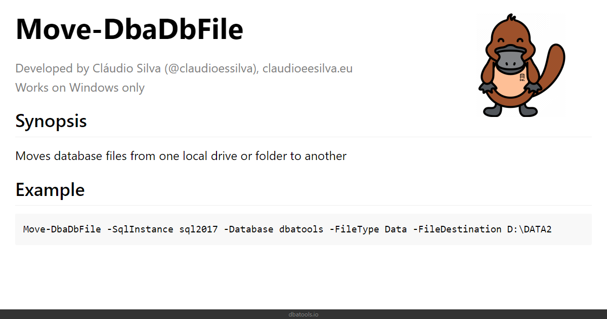 Dbatools Docs Move Dbadbfile